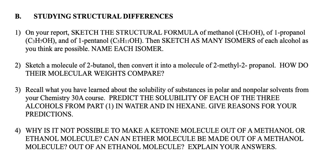 Studying structural differences 9 i on your report sketch...