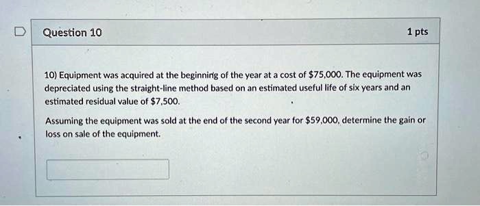 SOLVED: depreciated using the straight-line method based on an ...