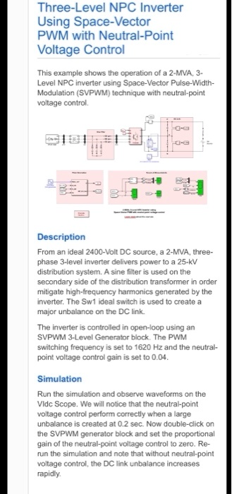 Three-Level NPC Inverter Using Space-Vector PWM with Neutral-Point Voltage Control This example ...