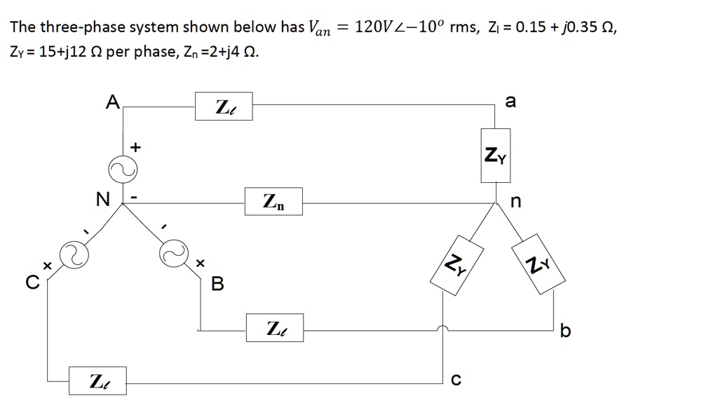 SOLVED: a. Draw the single-phase equivalent circuit in the space below. b. Determine the line ...