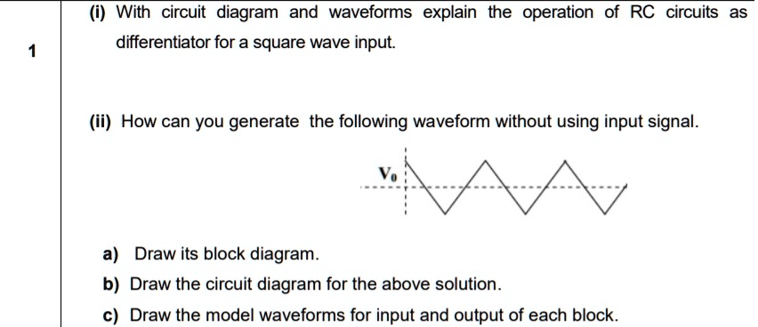 Solved I With Circuit Diagram And Waveforms Explain The Operation Of