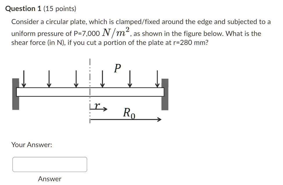 SOLVED: Question 1 (15 points) Consider a circular plate, which is ... SOLVED: Question 1 (15 points) Consider a circular plate, which is ...