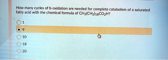 how many cycles of b oxidation are needed for complete catabolism of a ...
