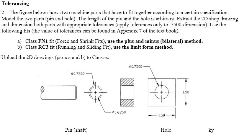 VIDEO solution: Tolerancing The figure below shows two machine parts ...
