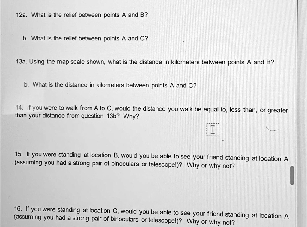12a. What is the relief between points A and B ?. What is the relief ...
