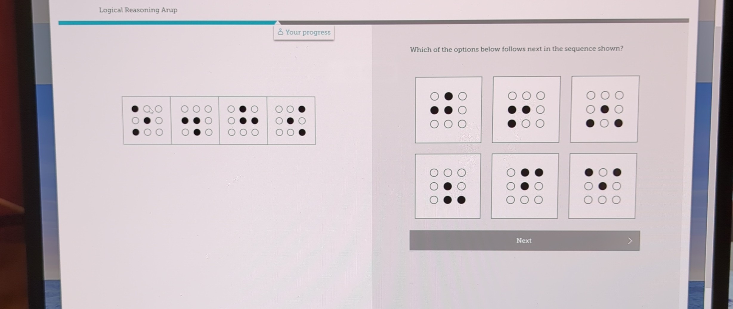 Logical Reasoning Arup Which of the options below follows next in the ...