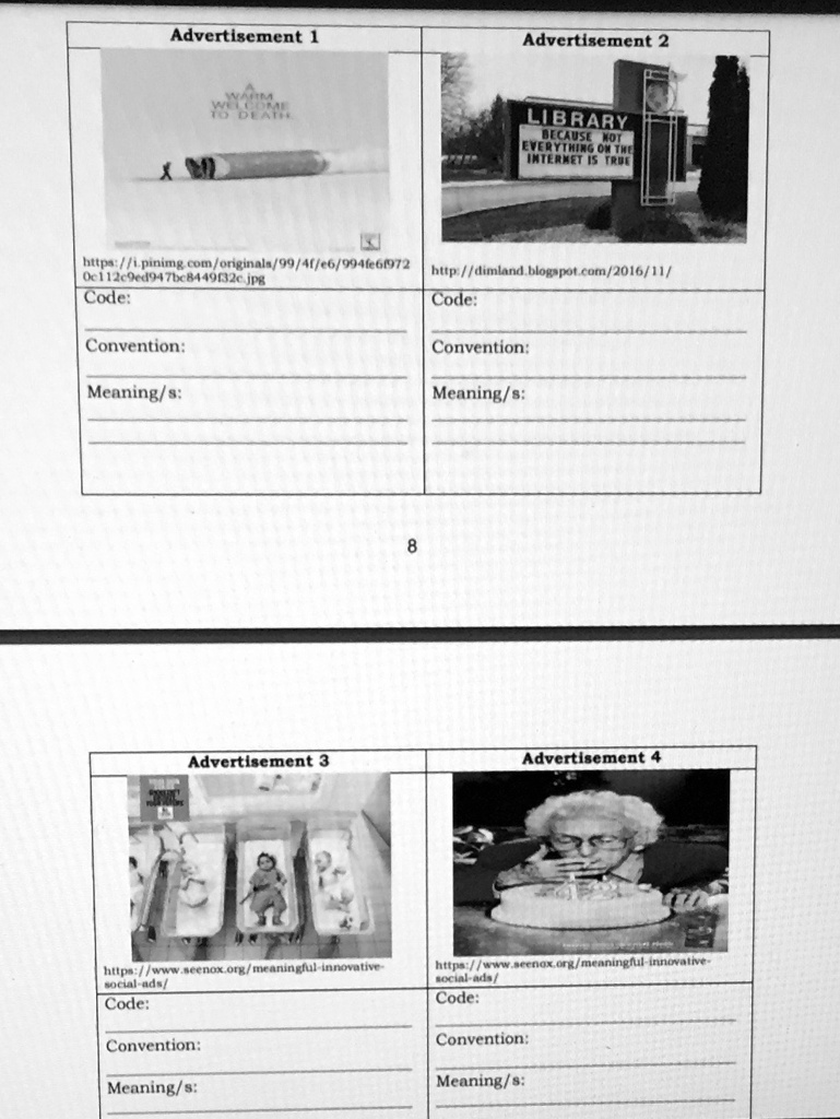 a the following pictures are taken from different advertisements ...