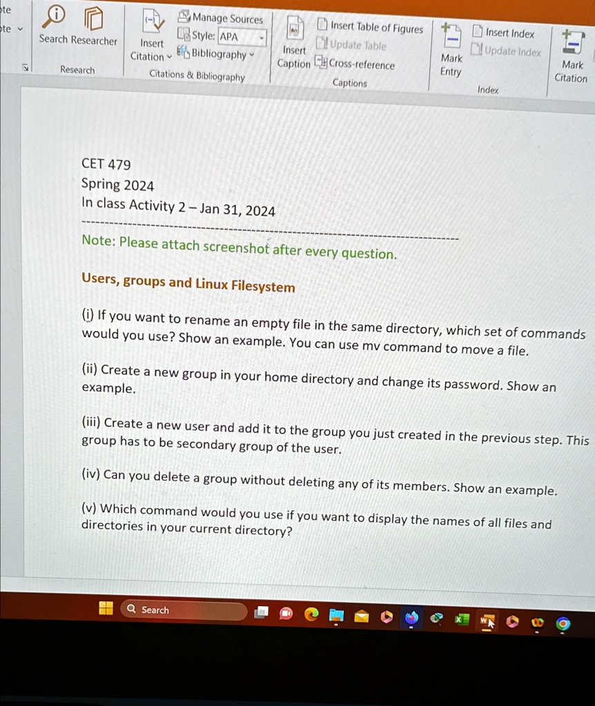 Solved Cet 479 Spring 2024 In Class Activity 2 Jan 31 2024 Note Please Attach Screenshot 