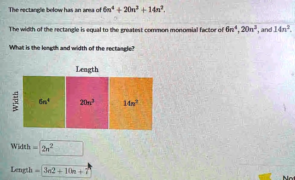 the rectangle below has an area of fn 20n 14n the width of the ...