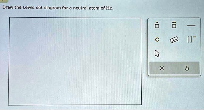 Draw the Lewis dot diagram for a neutral atom of He.