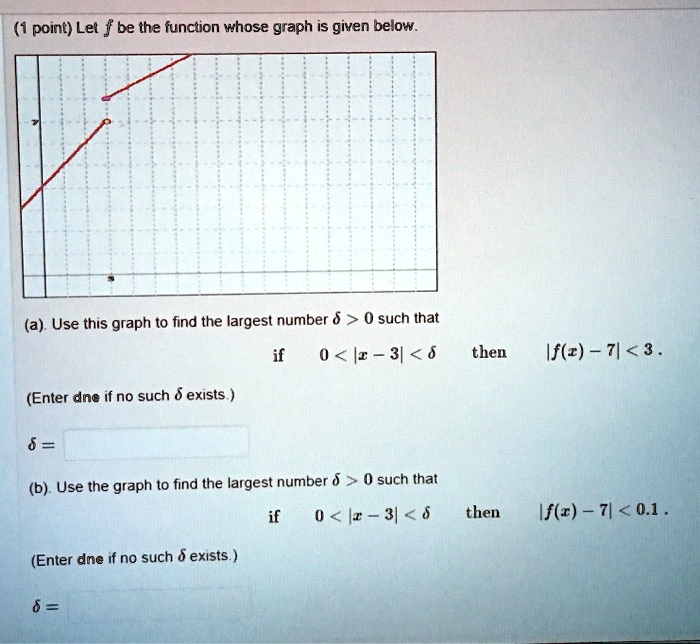 SOLVED: Let f be the function whose graph is given below. (a) Use this graph to find the largest ...