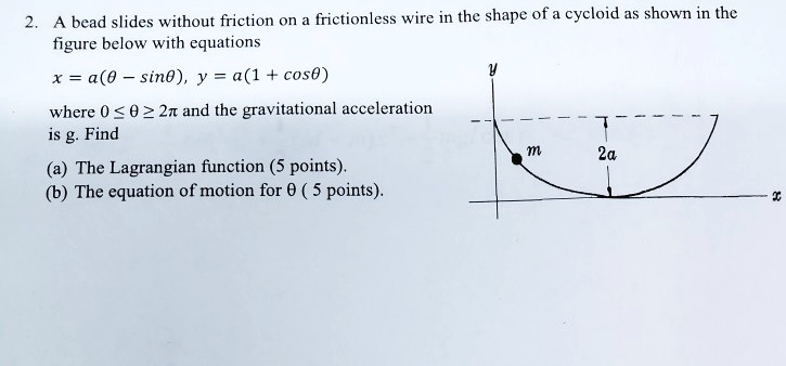 2. A bead slides without friction on a frictionless wire in the shape ...