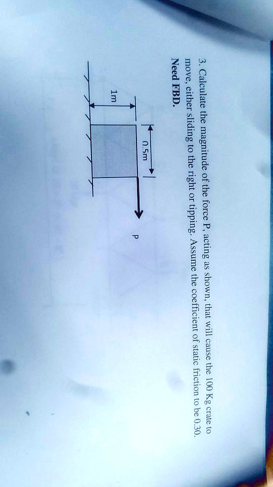 SOLVED: Calculate the magnitude of the force P, acting as shown, that ...