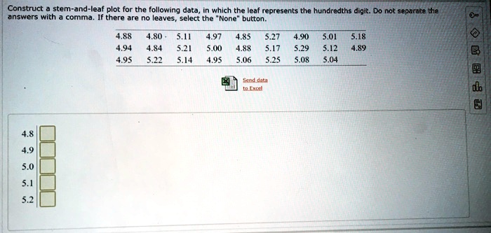 Solved Construct A Stem And Leaf Plot For The Following Data Where 2860