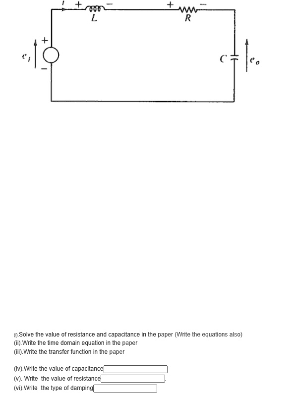 SOLVED: An electrical series RLC circuit shown below consists of a coil, capacitor, and ...