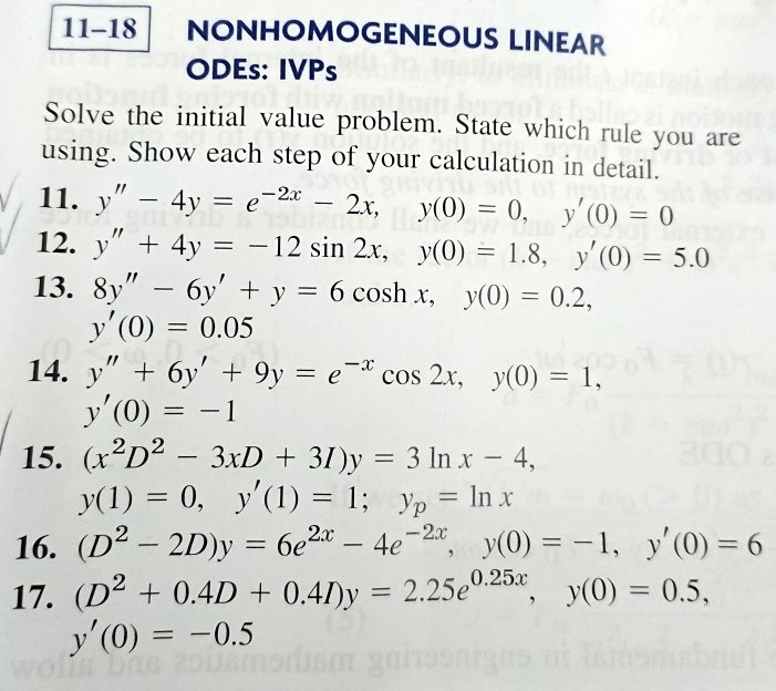 Solved Nonhomogeneous Linear Odes Ivps Solve The Initial Value Problem State Which Rule You 