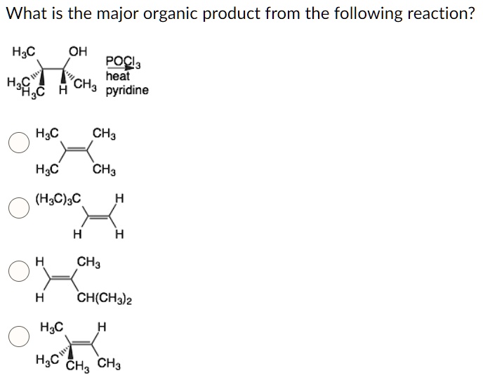 The major organic product from the following reaction is: H3C CH3 CH3