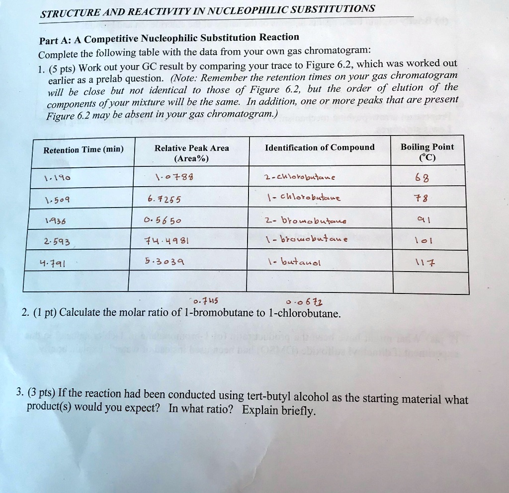 SOLVED: STRUCTURE AND REACTIVITY IN NUCLEOPHILIC SUBSTITUTIONS Part A ...