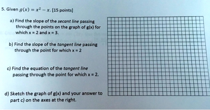 Solved 5 Given 9 X X2 X [15 Points] A Find The Slope Of The Secant