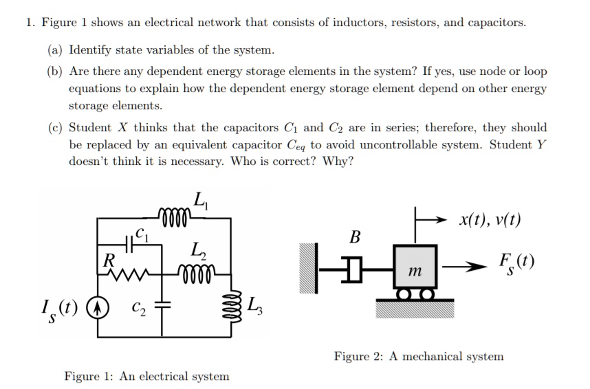 SOLVED: 1. Figure 1 shows an electrical network that consists of ...