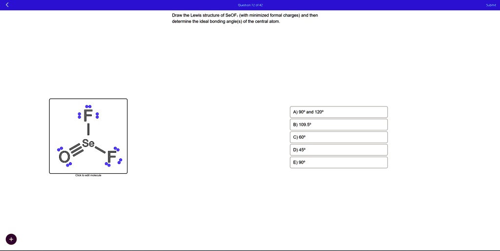 draw the lewis structure of seof2 with minimized formal charges and ...