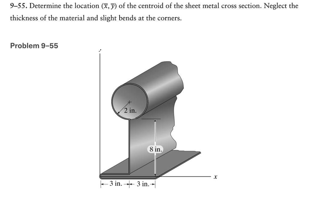 help 9 55 determine the location x y of the centroid of the sheet metal ...