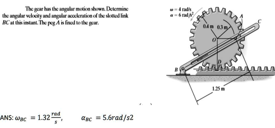 the gear has the angular motion showndetermine the angular velocity and angular acceleration of ...