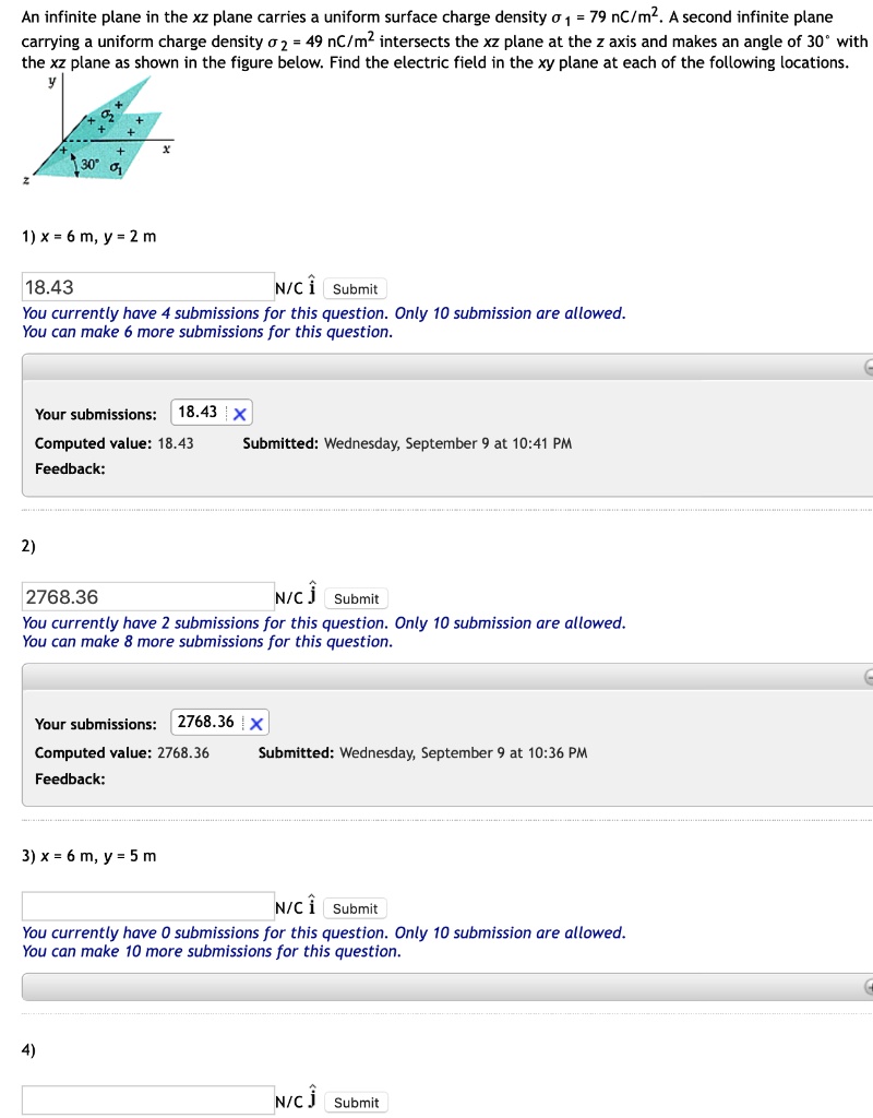 Solved Infinite Plane In The Xz Plane Carries Uniform Surface Charge Density 0 Nc M A Second