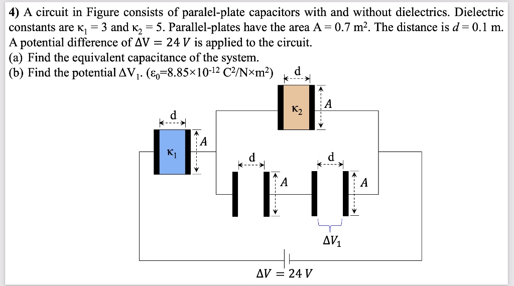 [GET ANSWER] 4 a circuit in figure consists of paralel plate capacitors ...