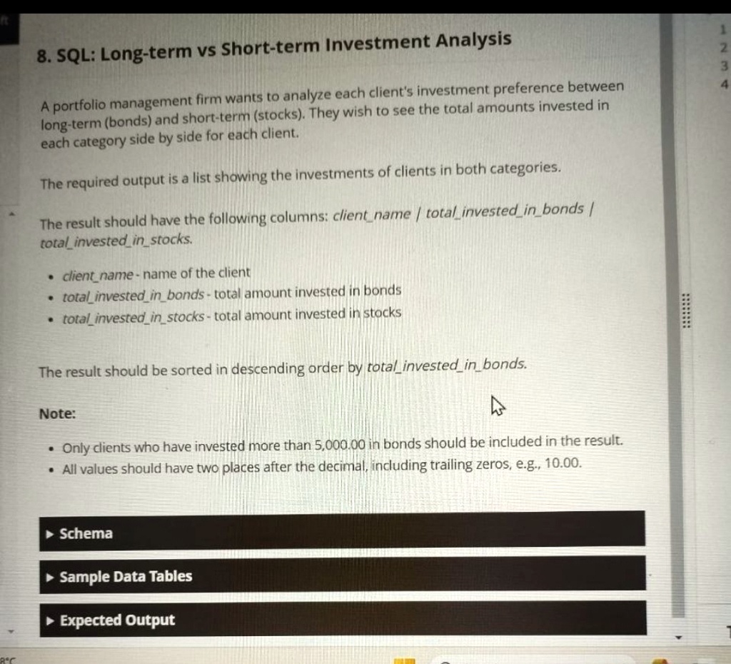sql long term vs short term investment analysis a portfolio management ...