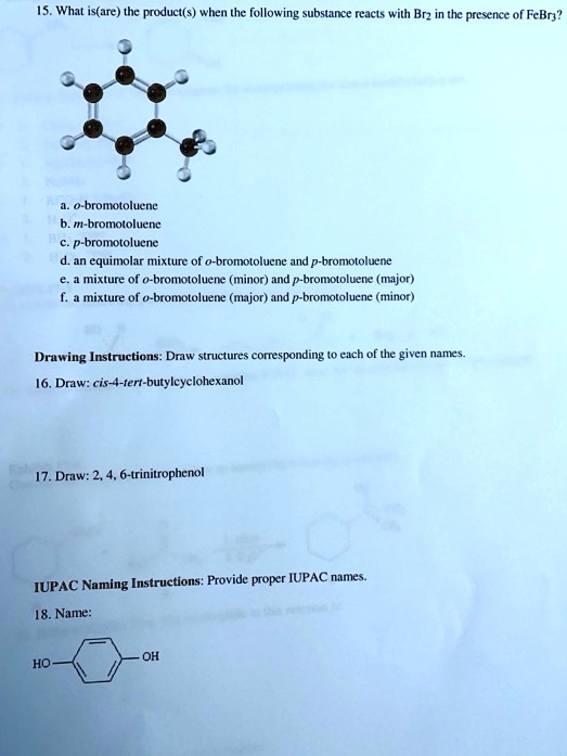 SOLVED:What is(are) the product(s) when the following substance reacts ...