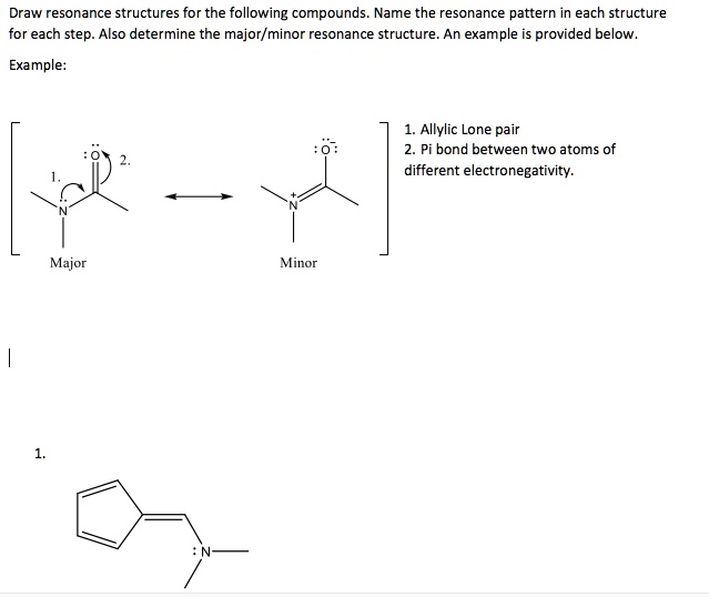 Draw Resonance Structures For The Following Compounds Name The Resonance Pattern In Each
