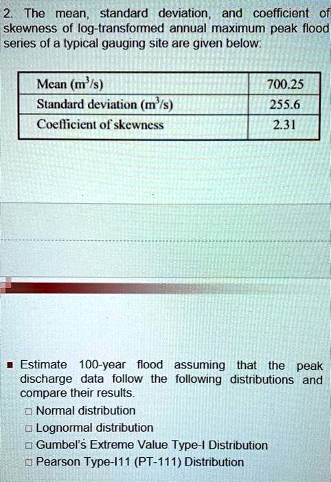 SOLVED: The mean, standard deviation, and coefficient of skewness of ...