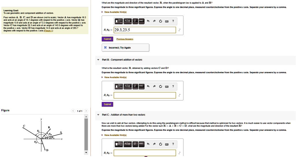 on of the resultant vector when the parallelogram law is applied to ...