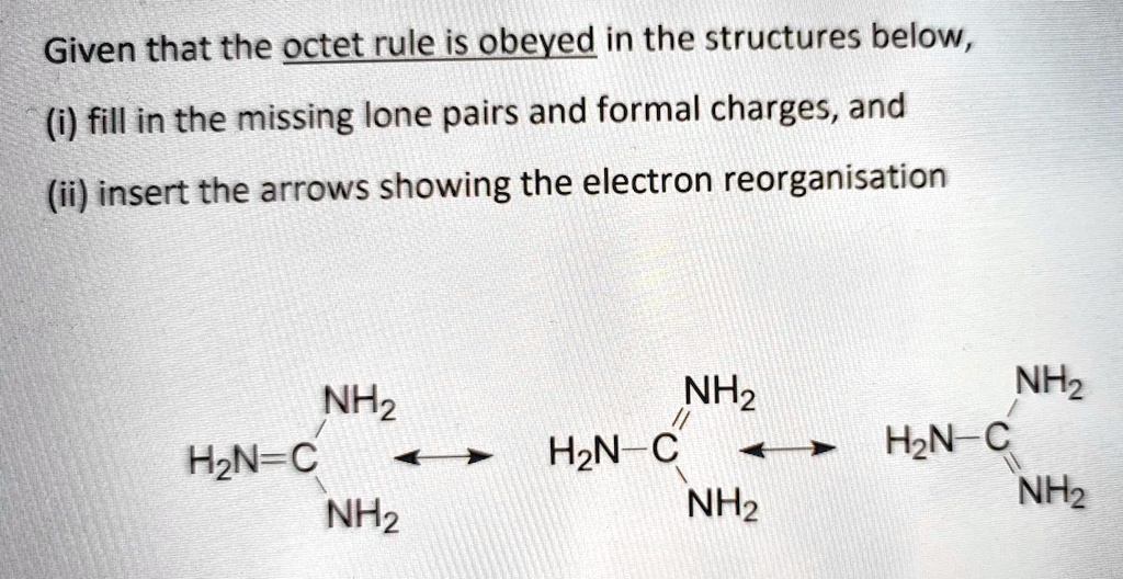 SOLVED: Given that the octet rule is obeyed in the structures below ...