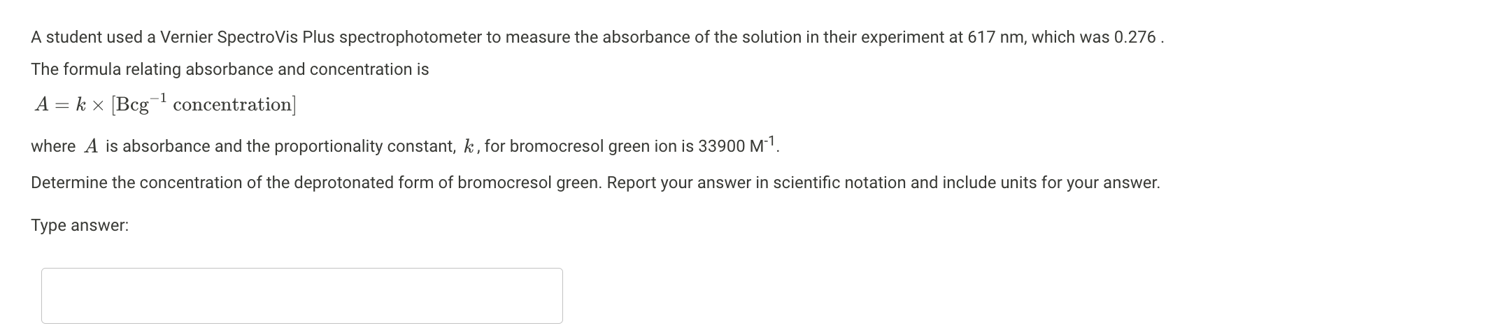 SOLVED: A student used a Vernier SpectroVis Plus spectrophotometer to ...