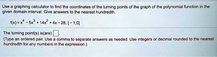 SOLVED: Use a graphing calculator to find the coordinates of the ...