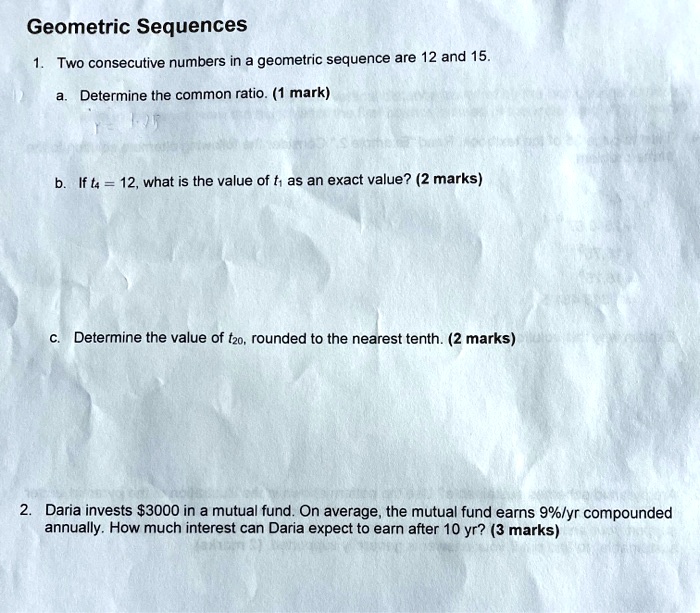 geometric sequences two consecutive numbers in a geometric sequence are ...