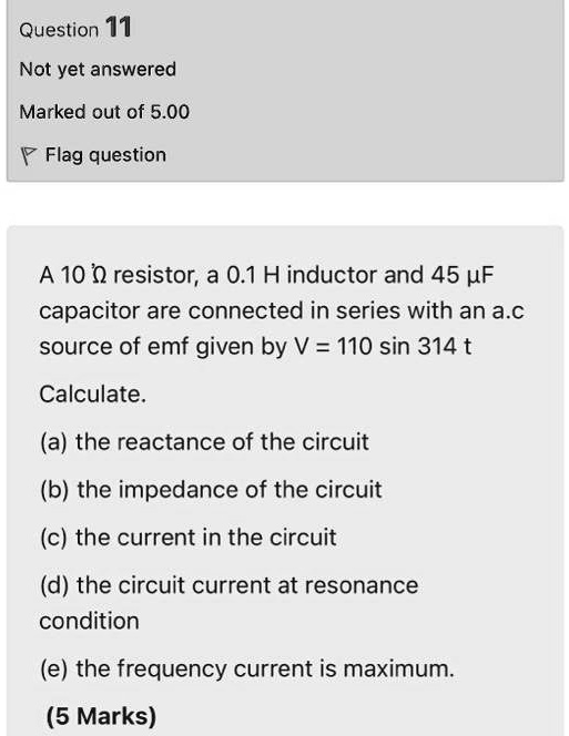 SOLVED: Question 11 Not yet answered Marked out of 5.00 Flag question A ... SOLVED: Question 11 Not yet answered Marked out of 5.00 Flag question A ...