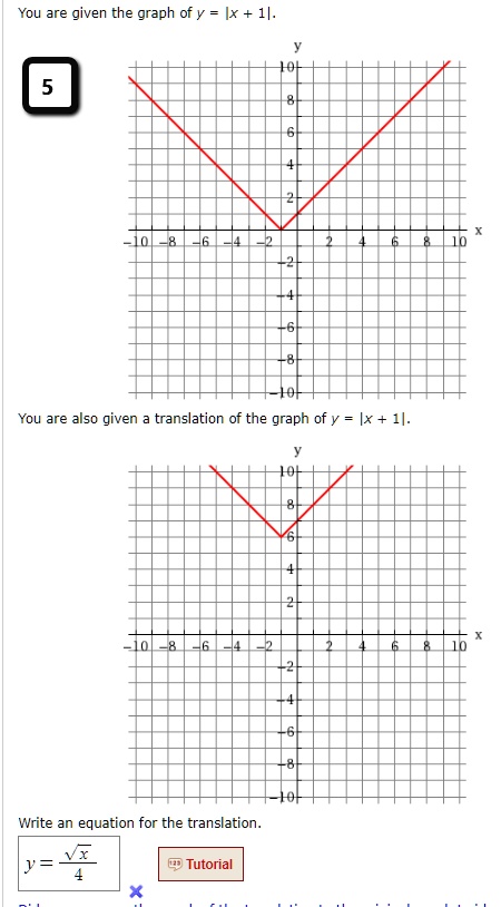 Solved You Are Given The Graph Of Y √ X 11 You Are Also Given The Translation Of The