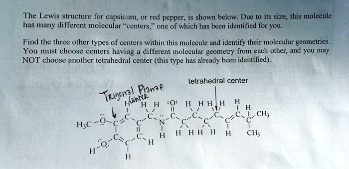 the lewis structure for capsicum or red pepper is shown below due to ...