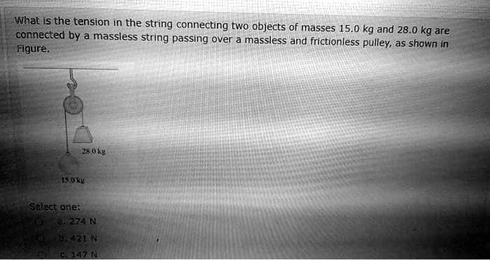 Solvedwhatzis The Tension In The String Connecting Two Objects Of 2347