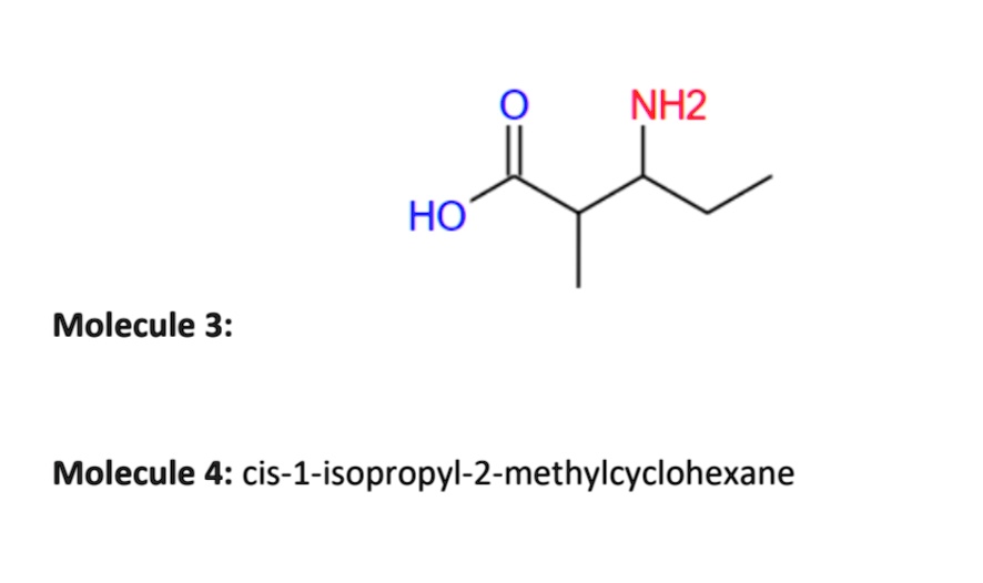SOLVED: For molecule 3, write the IUPAC name and draw a Fischer ...