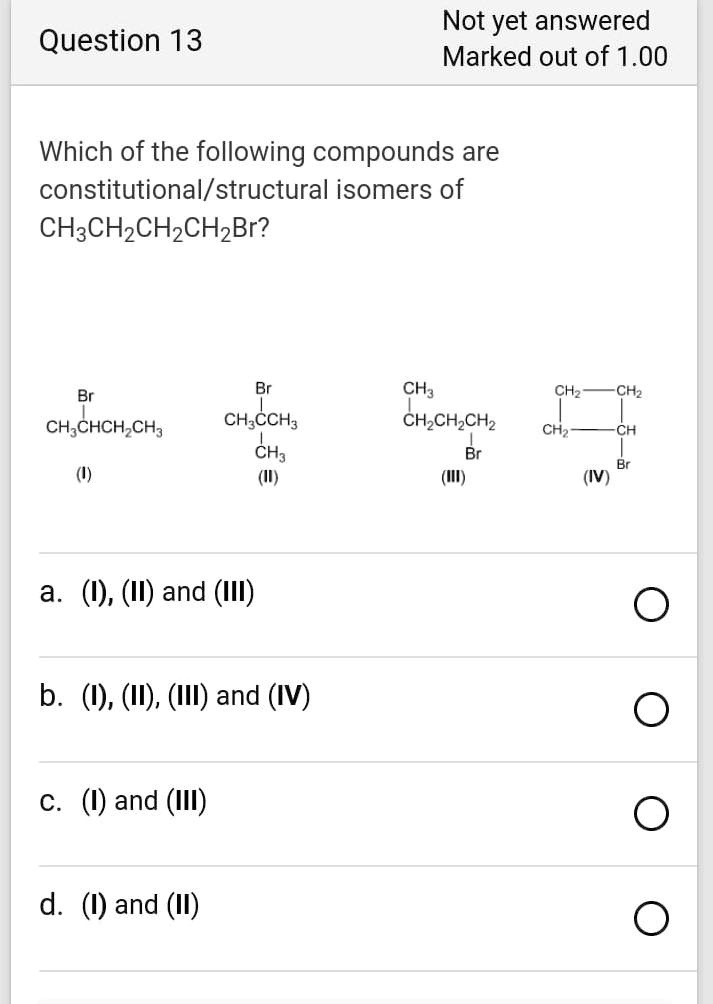 Question 13 Not yet answered Marked out of 1.00 Which of the following ...