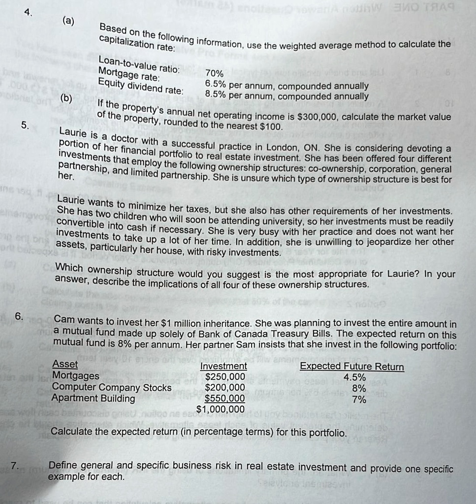 SOLVED: (a) Based on the following information, use the weighted ...