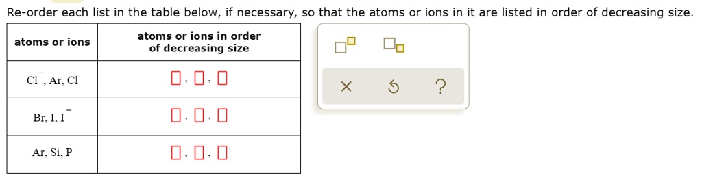 SOLVED: Re-order each list in the table below, if necessary, So that ...