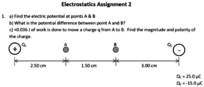 electrostatics assignment 2 0 find the electric potentiol at polnts a b ...