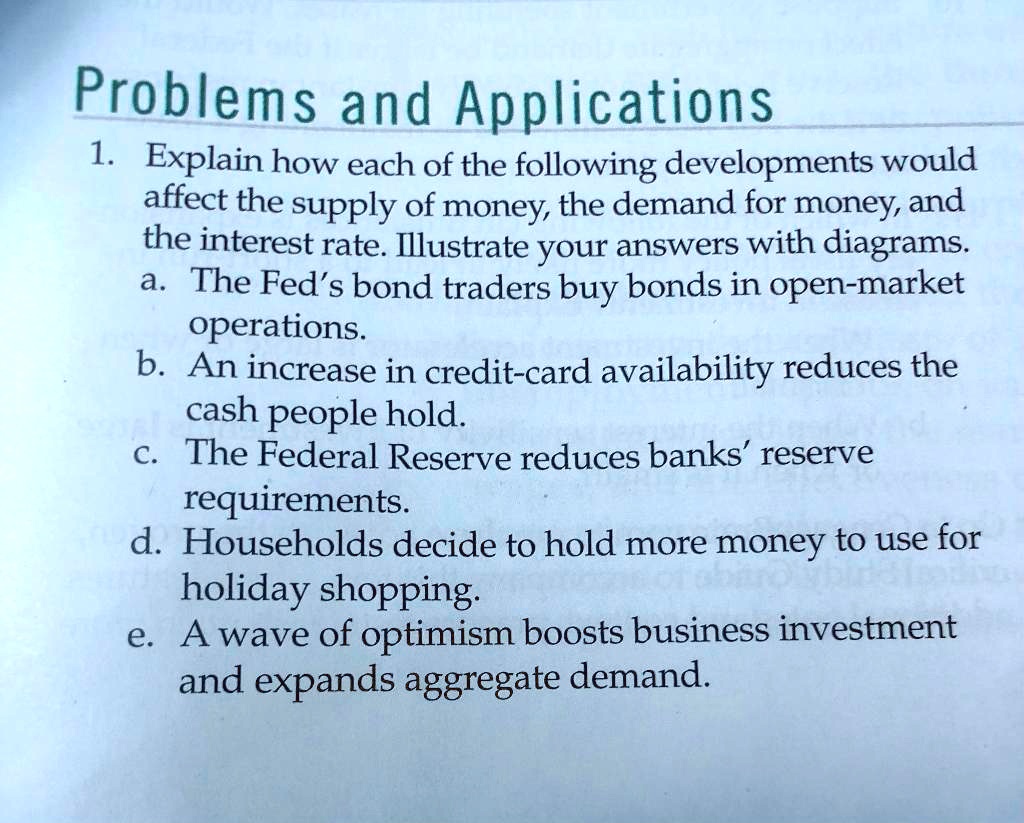 SOLVED: Problems and Applications 1. Explain how each of the following ...