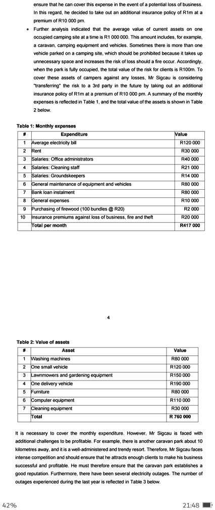 SOLVED: Texts: Question 5 (10 x marks) Calculate the potential annual ...