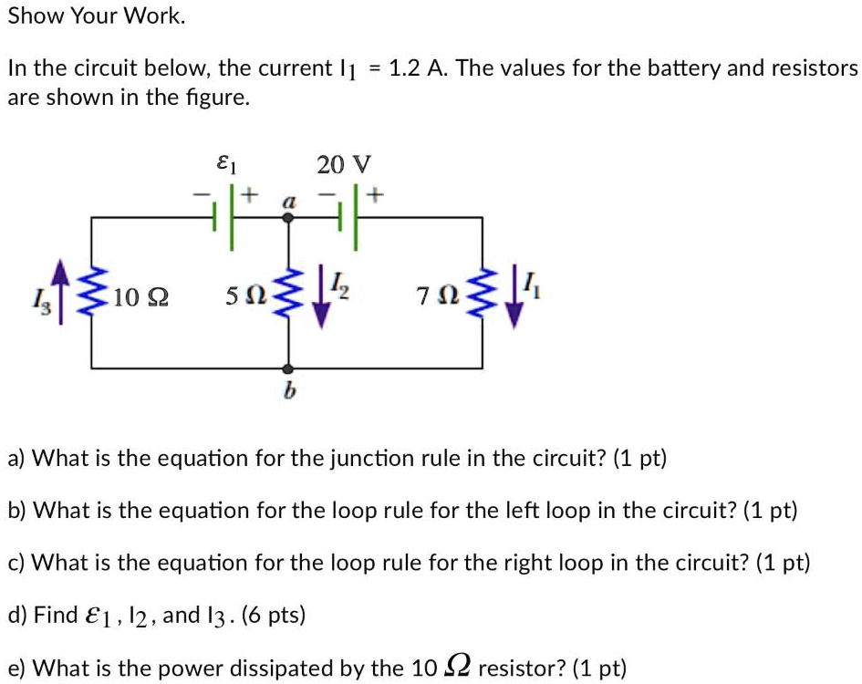 SOLVED: Show Your Work In the circuit below, the current |] 1.2 A The ...